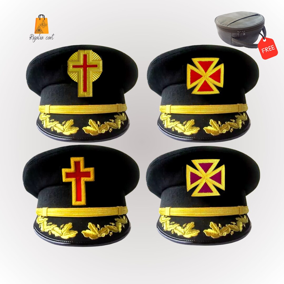 Knights Templar Dress Military Fatigue Caps With Vinework Handmade ...