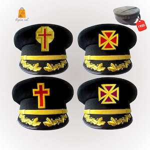 Knights Templar Dress Military Fatigue Caps With Vinework Handmade ...