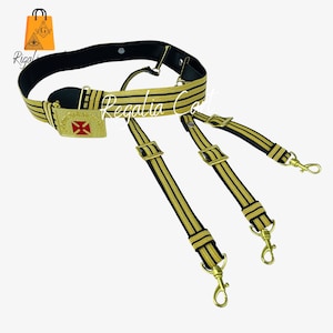 Knights Templar Sword Belts, Masonic Templar Past Grand Commander Black ...