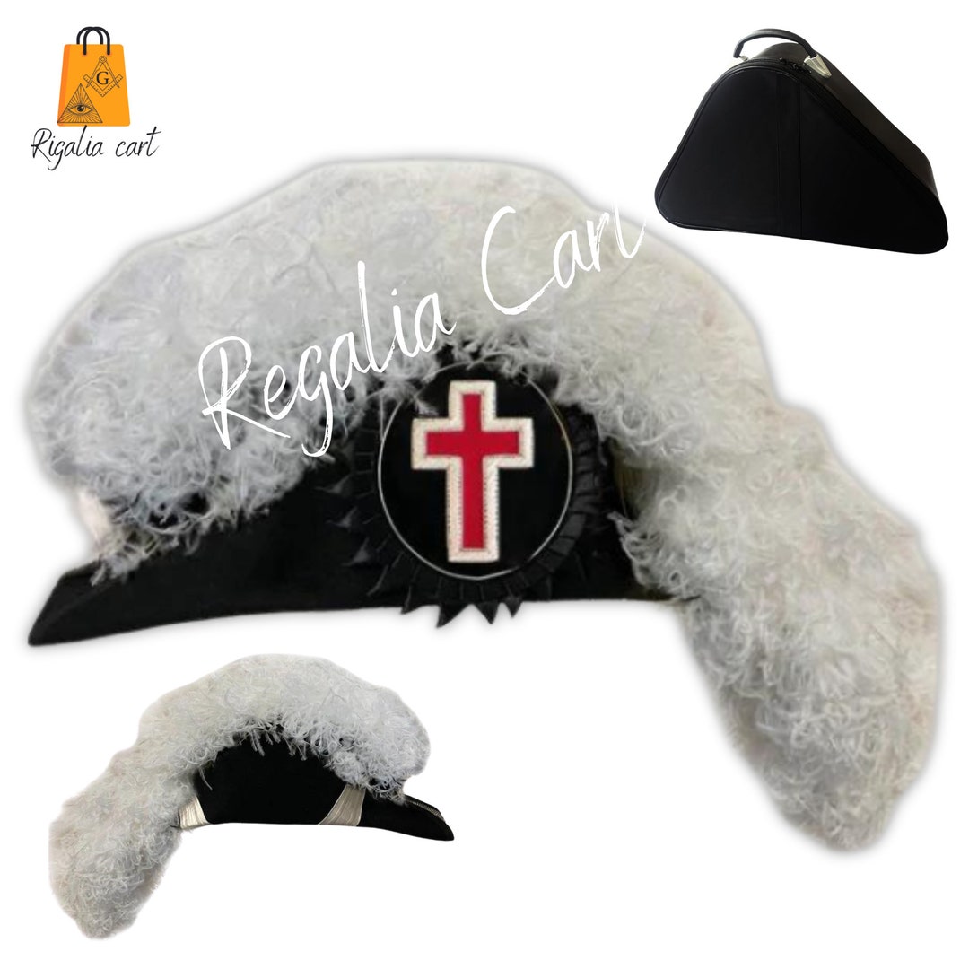 Sir Knight Knights Templar Commandery Chapeau, Natural Ostrich Feathers ...