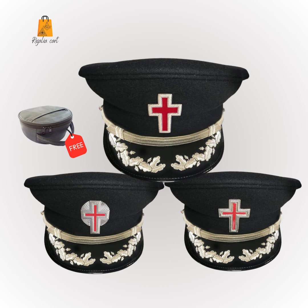 Knights Templar Dress Military Fatigue Cap Silver Braid Handmade ...