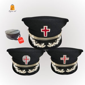 Knights Templar Dress Military Fatigue Cap Silver Braid Handmade ...