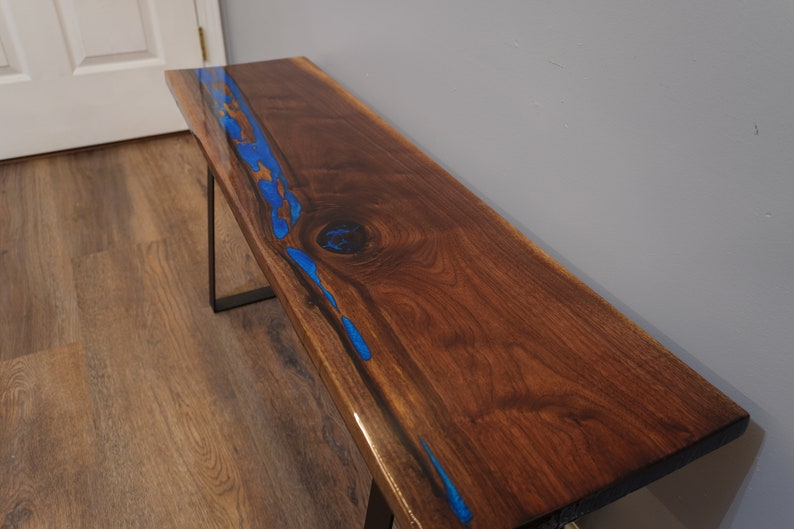 Black Walnut Epoxy Bench Handcrafted - Etsy