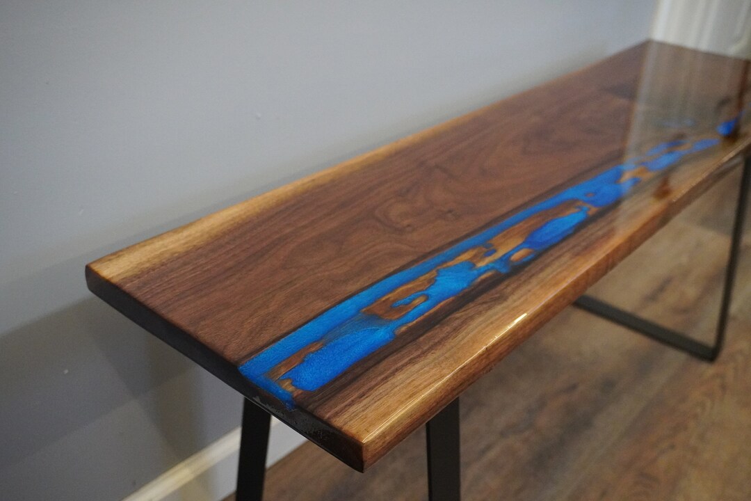 Black Walnut Epoxy Bench Handcrafted - Etsy