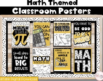 Math Classroom Posters, Easy and Modern Classroom Decorations, Text ...