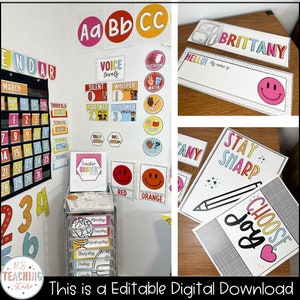 Spotty Brights Classroom Decor Bundle: Editable, Colorful Theme ...