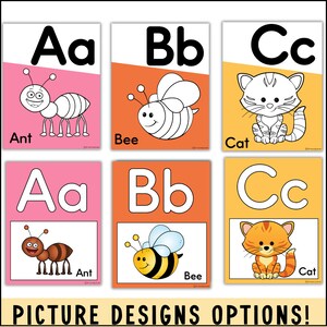 Bright Classroom Alphabet Posters: Animal Theme (digital Download) - Etsy