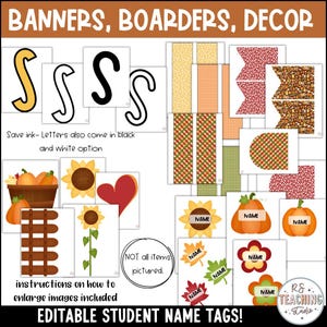 Fall Sunflowers Bulletin Board Kit: Autumn Classroom Decor (digital ...