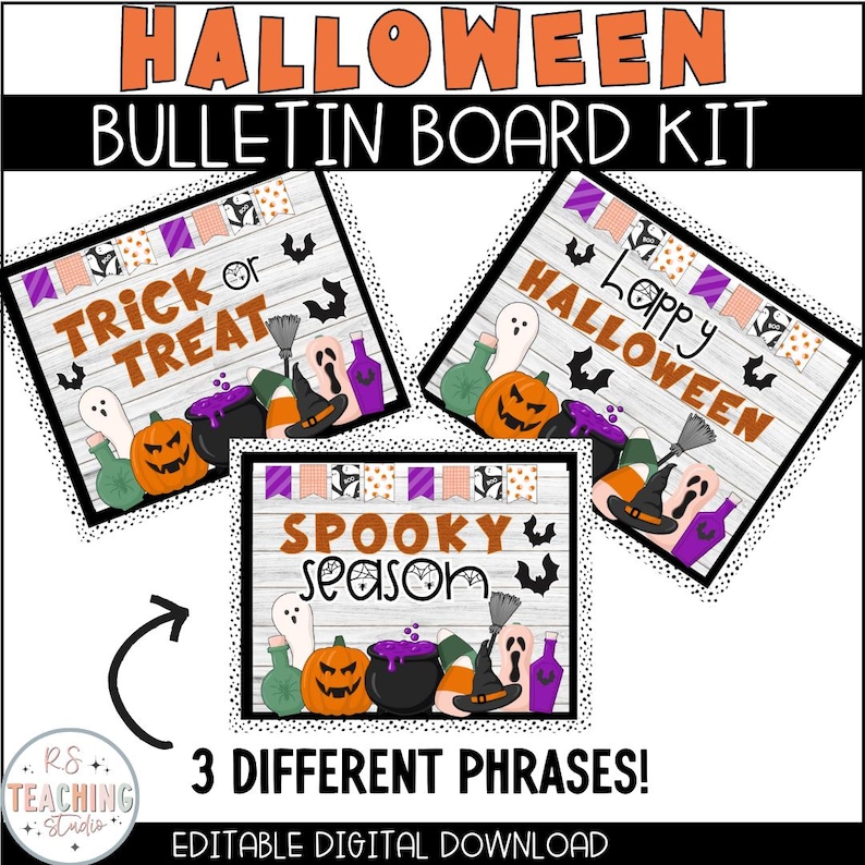 Halloween Bulletin Board Kit: Spooky Classroom Decor (digital Download ...
