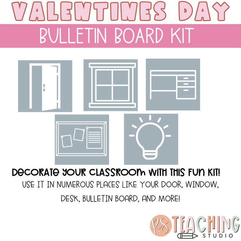 Valentine Love Bulletin Board Kit, Holiday Season Theme, Easy Seasonal ...