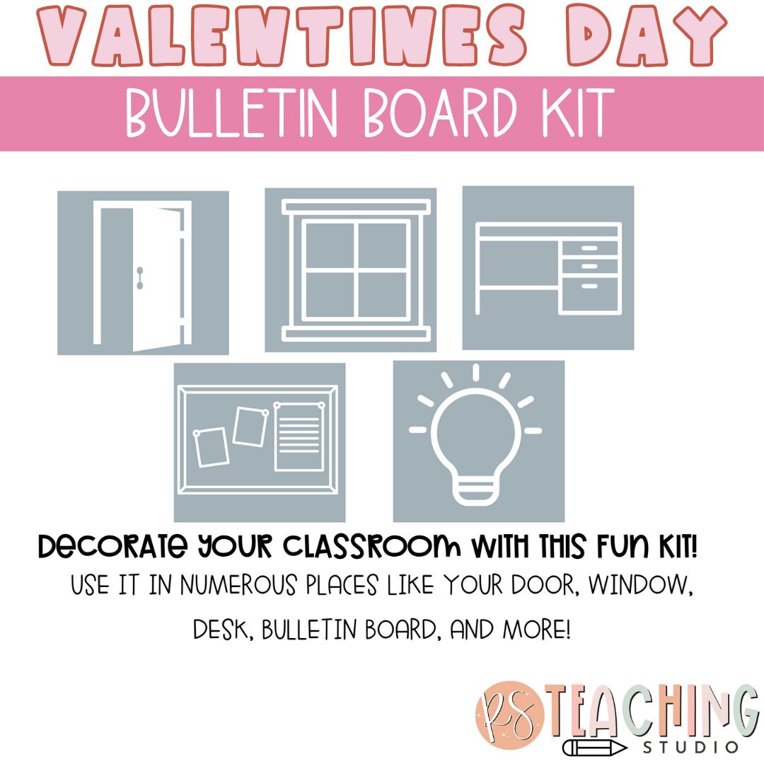 Valentine Love Bulletin Board Kit, Holiday Season Theme, Easy Seasonal ...
