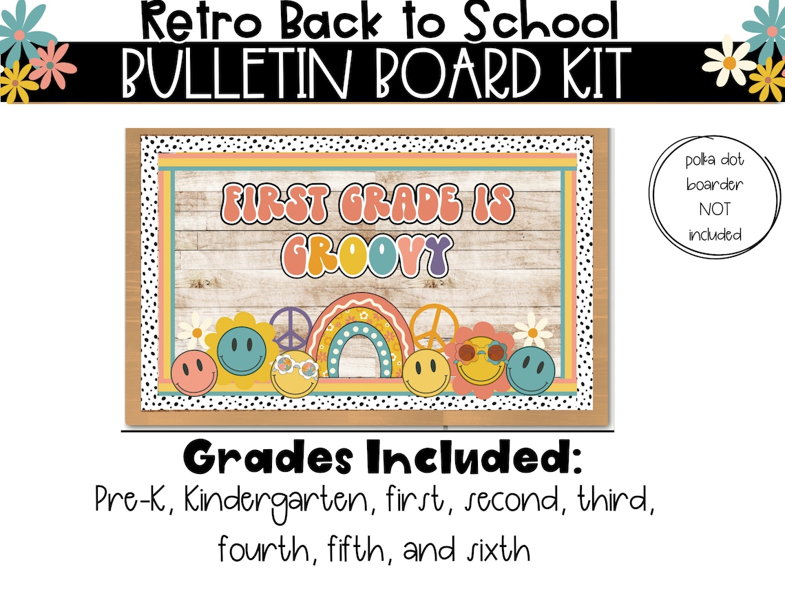 Retro Back to School and End of Year Bulletin Board Kit, Retro Vibes ...