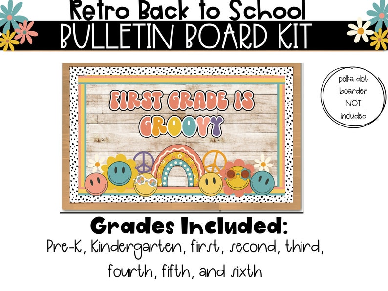 Retro Back to School and End of Year Bulletin Board Kit, Retro Vibes ...