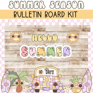 Countdown to Summer Bulletin Board Kit, Groovy Retro Summer, End of ...