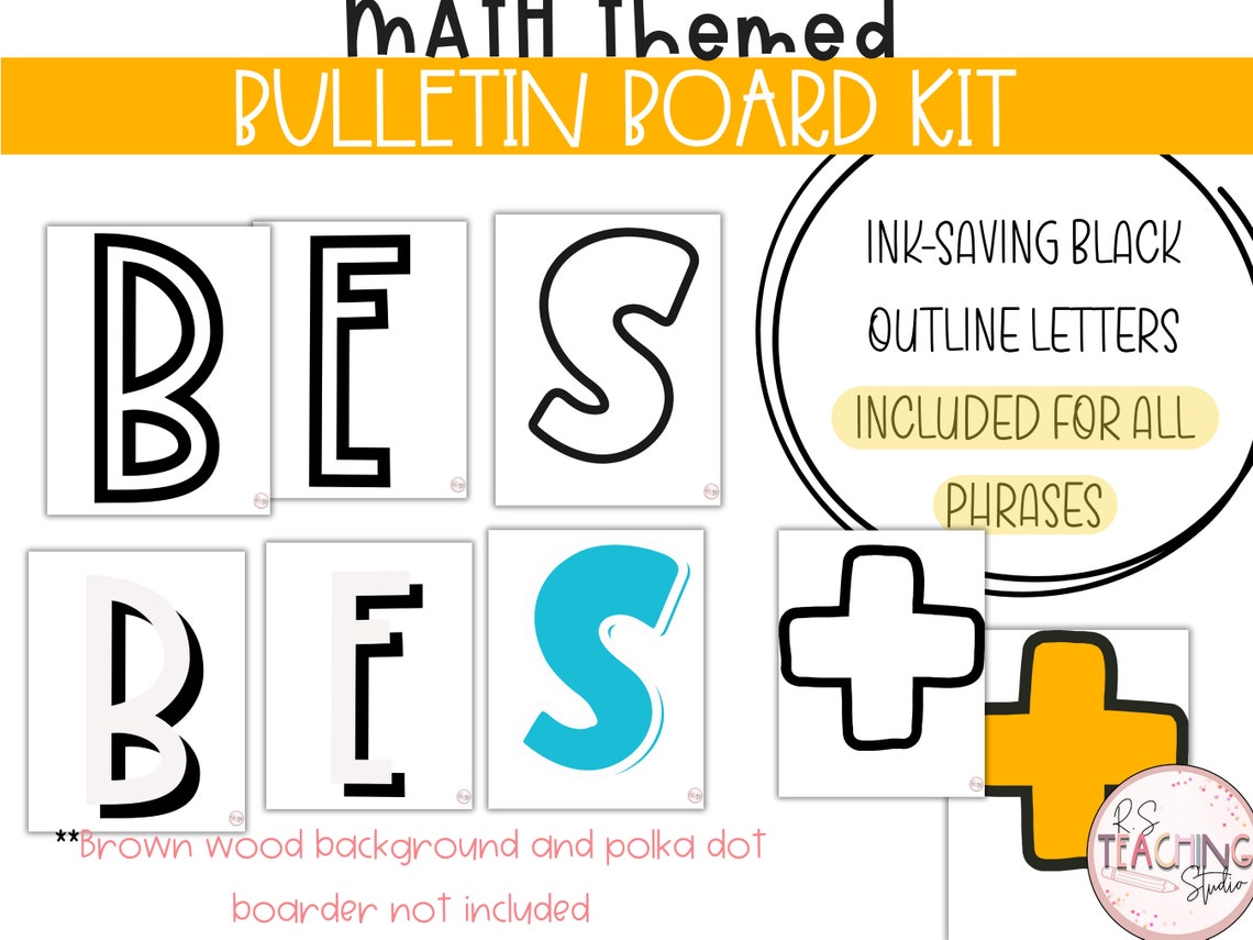 Math Bulletin Board or Math Classroom Door Decor Kit, Easy and Modern ...