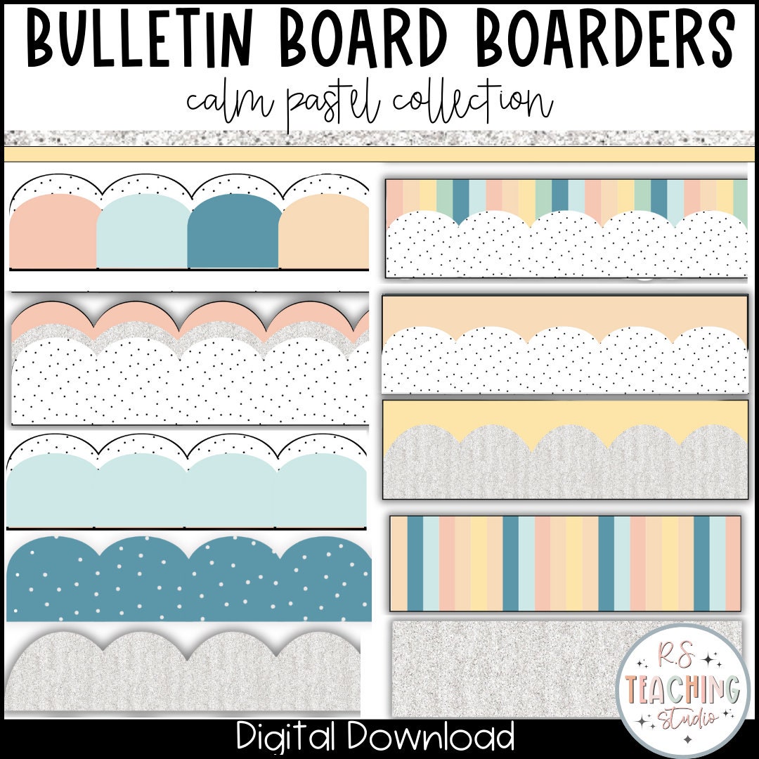 Pastel School Style Bulletin Board Border Set | Trendy + Modern ...