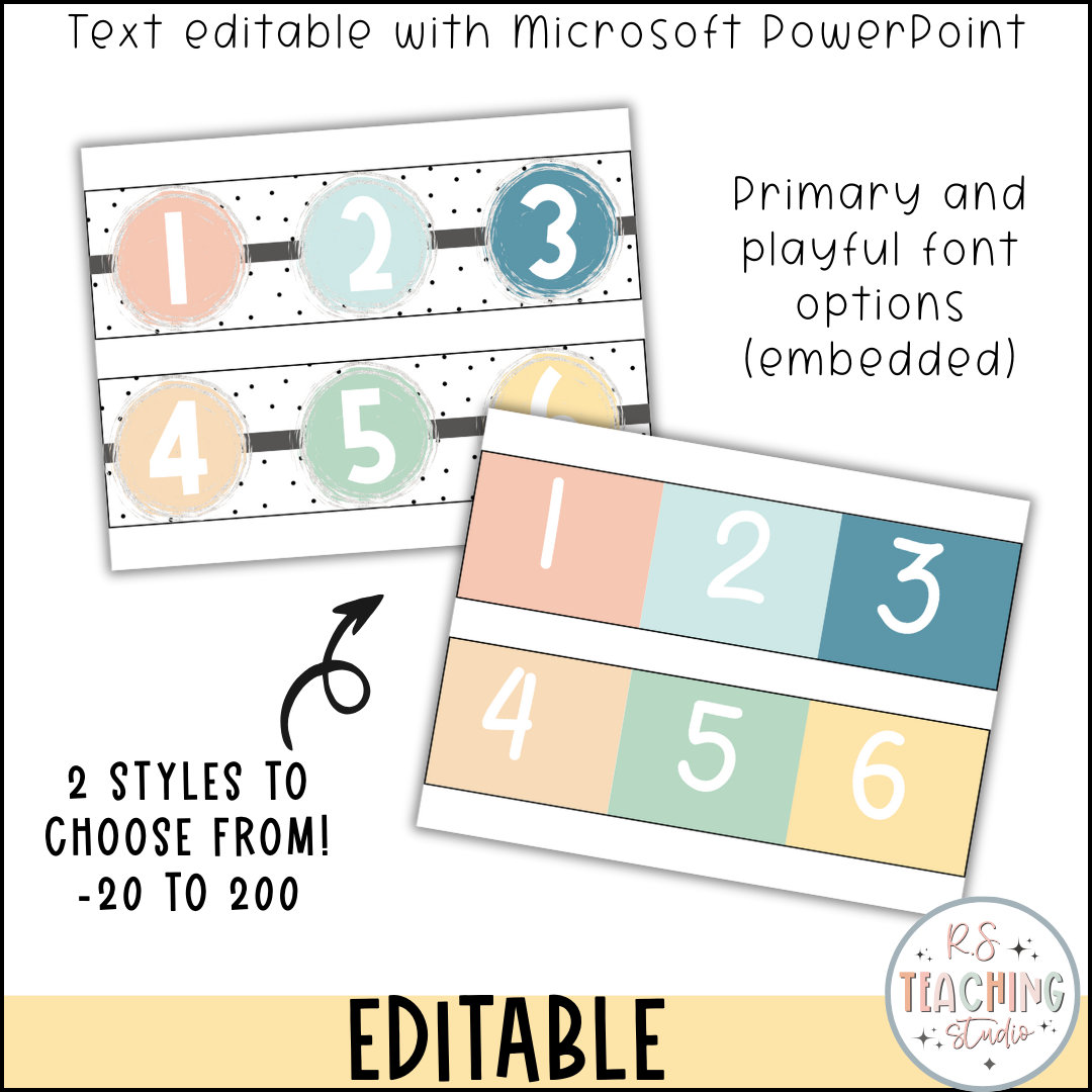 Pastel Classroom Number Line Colorful Classroom Decor Number Line for ...