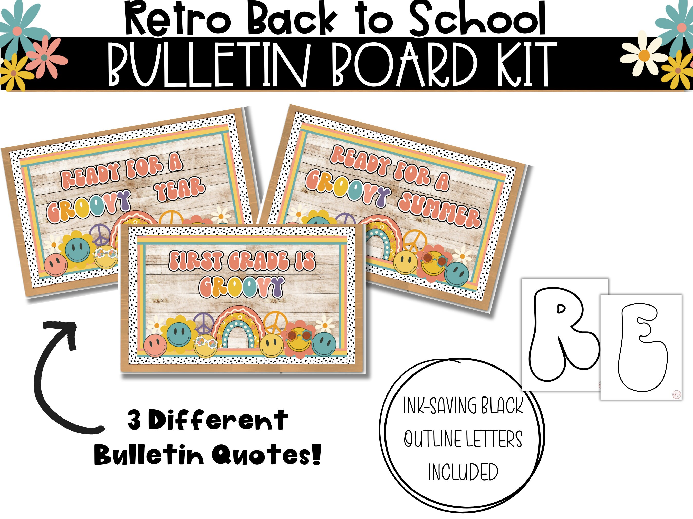 Retro Back to School and End of Year Bulletin Board Kit, Retro Vibes ...