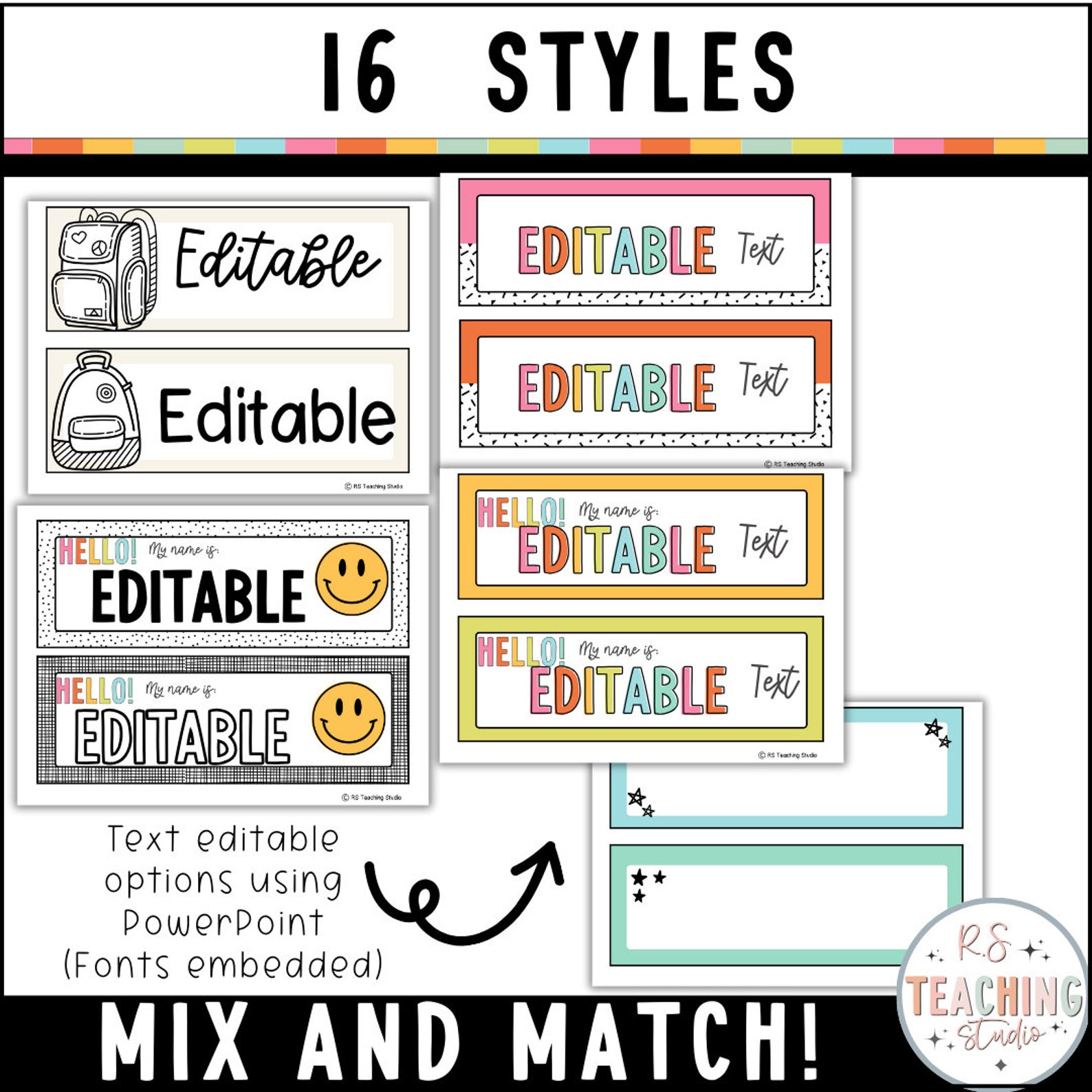 Bright Student Desk Plates Student Name Tags Desk Name Plates for ...