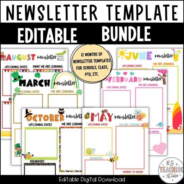 Newsletter Template, - Etsy