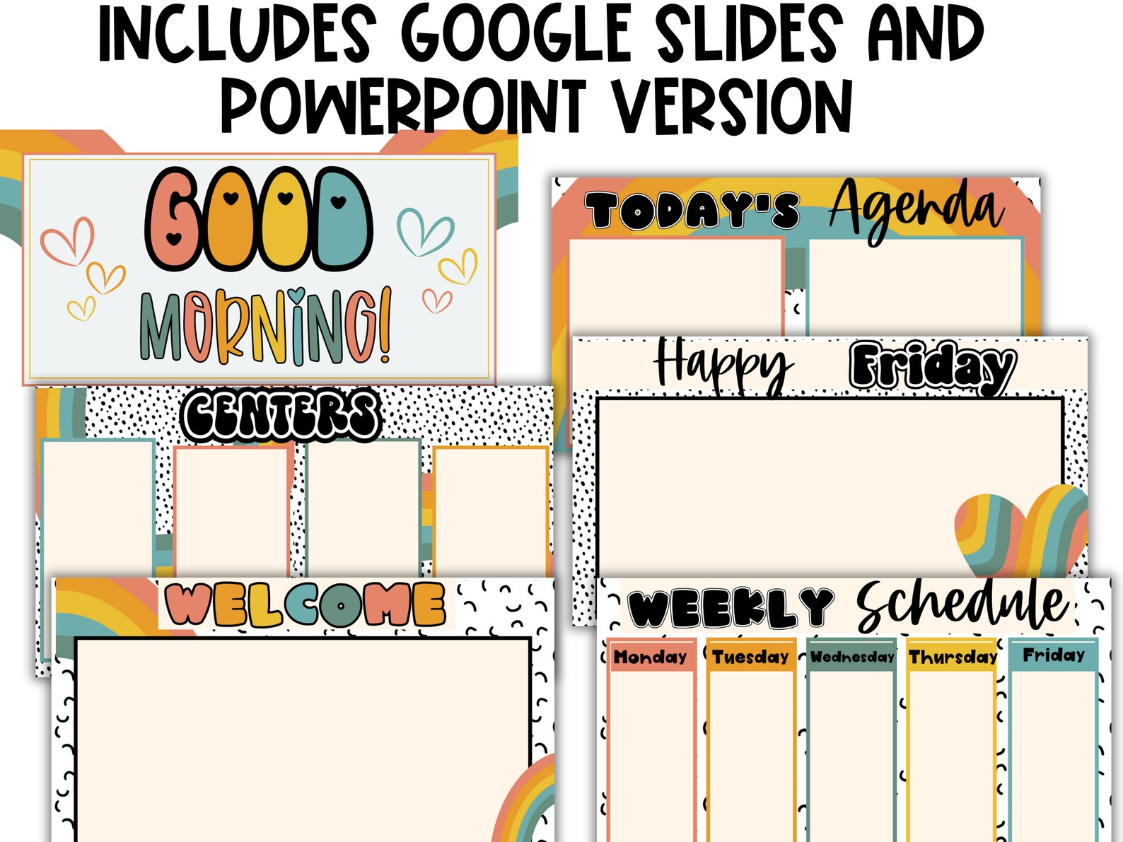 Retro Groovy Powerpoint and Google Slides™ Templates for Teachers, Back ...