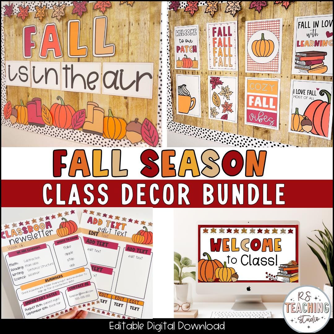 Fall Classroom Decor Bundle, Door Kit, Bulletin Board, Posters ...