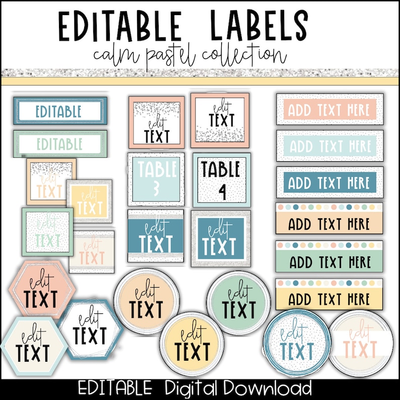 Editable Classroom Labels Pastel Classroom Labels Pastel Classroom ...