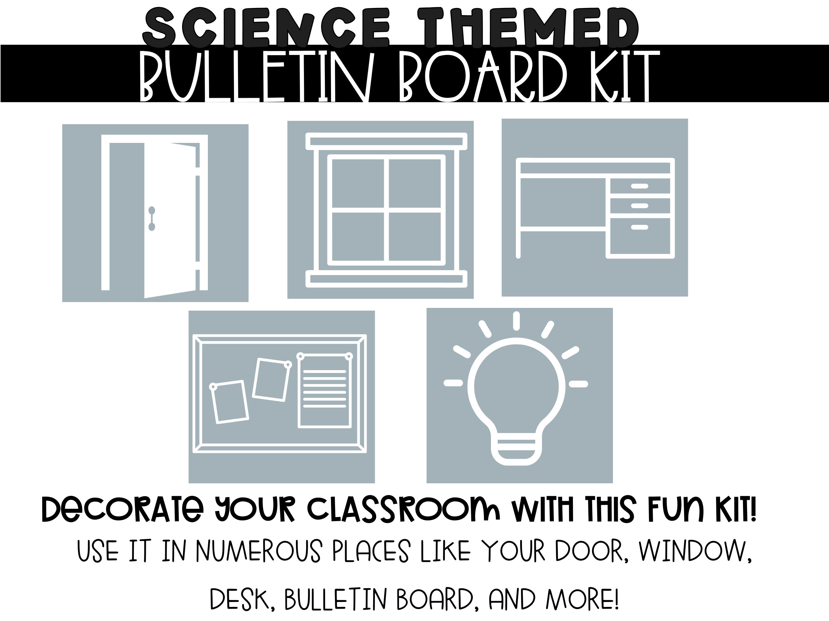 Science Themed Bulletin Board or Classroom Door Decor, Easy and Modern ...