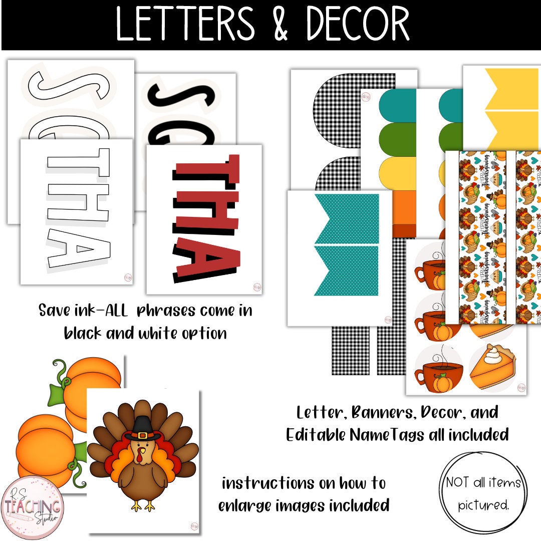 Thanksgiving Plaid Bulletin Board Kit, Easy Holiday Classroom ...