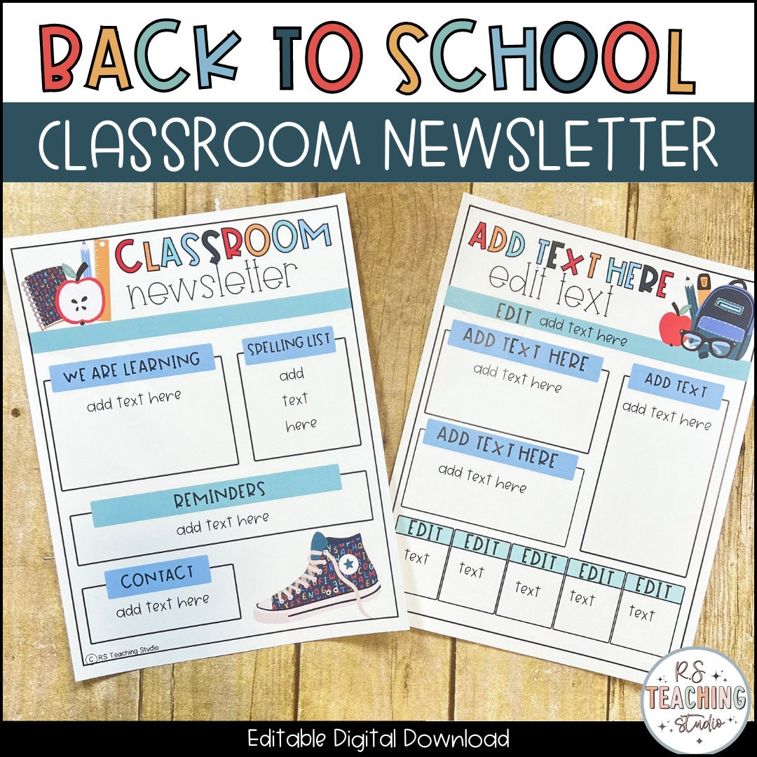 Back to School Newsletters, Classroom Newsletter Templates, School ...