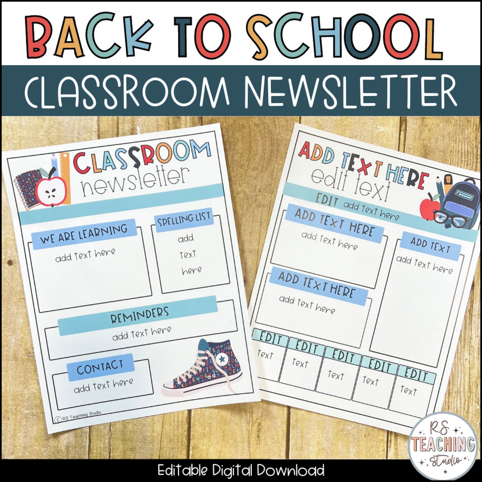 Back to School Newsletters, Classroom Newsletter Templates, School ...