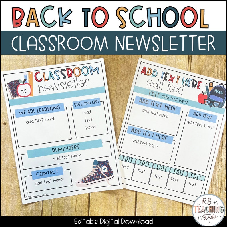 Back to School Newsletters, Classroom Newsletter Templates, School ...