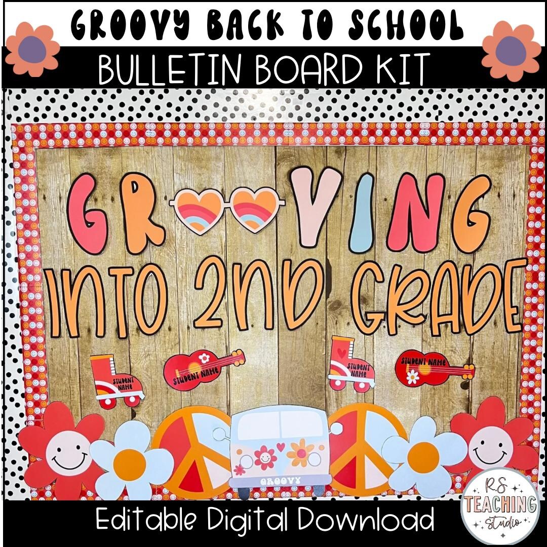 Retro Groovy Bulletin Board Kit: Back to School Classroom Decor ...