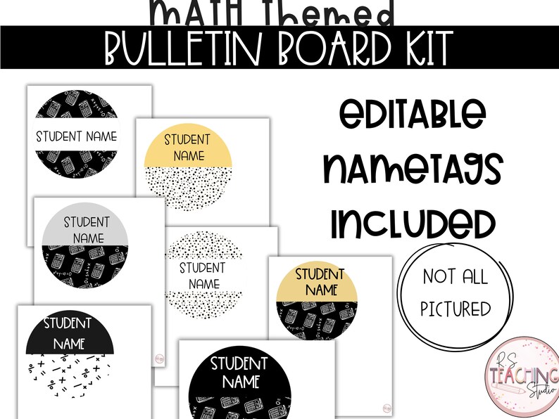 Math Bulletin Board or Math Classroom Door Decor Kit, Easy and Modern ...