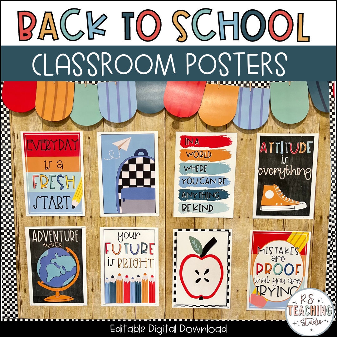 School Supplies Classroom Posters, Easy and Modern Classroom ...
