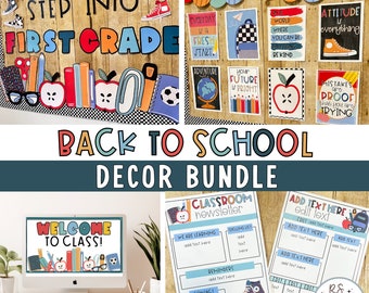 Back to School Classroom Decor Bundle, Bulletin Board Kit, Trendy ...