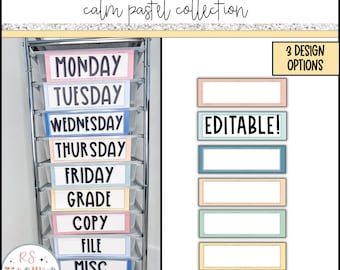 10 Drawer Cart Labels for the Classroom Modern Farmhouse Classroom ...