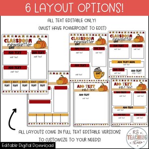 Editable Fall Classroom Newsletter Template (digital Download) - Etsy