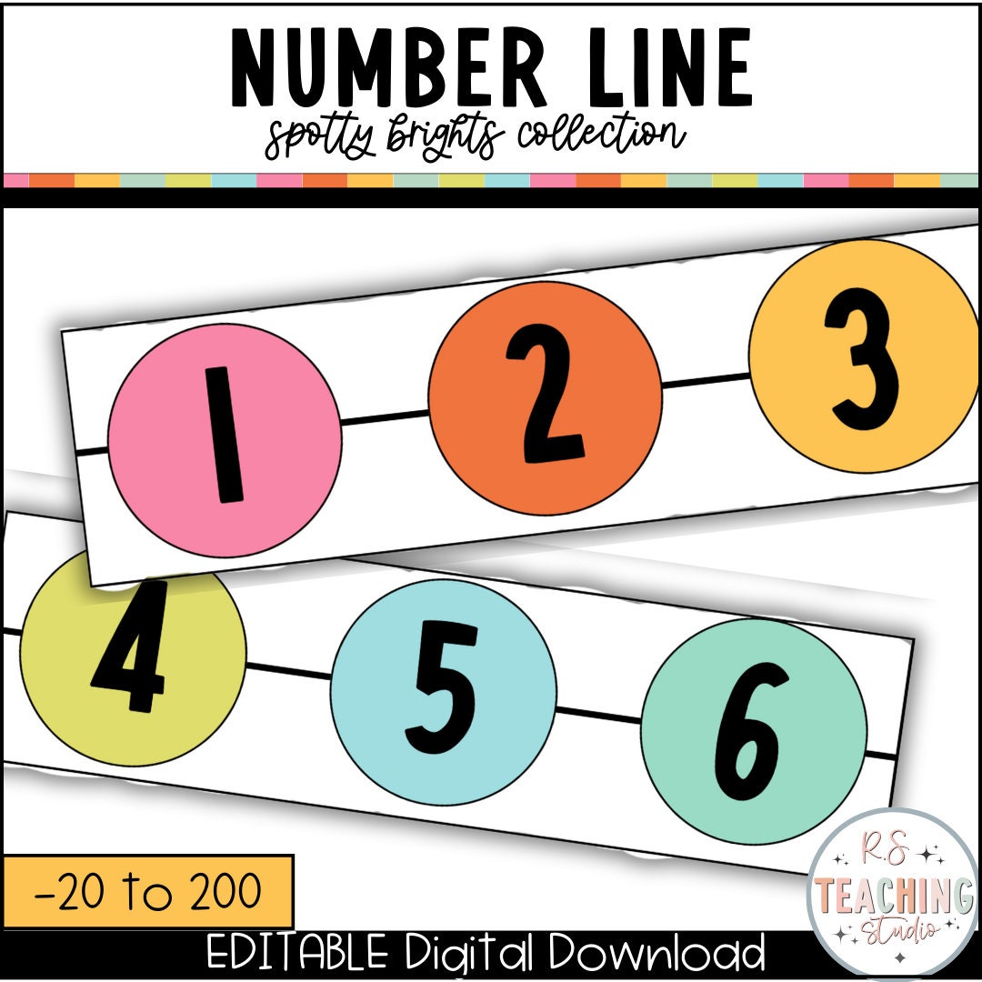 Bright Classroom Number Line | Colorful Classroom Decor | Number Line ...