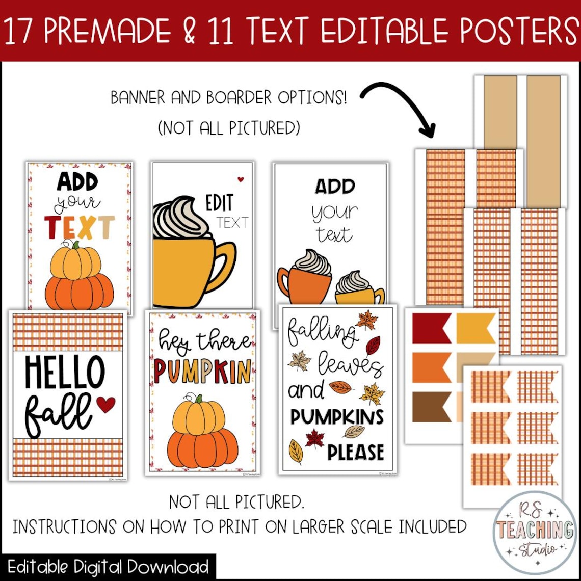Fall Bulletin Board Posters Fall Classroom Decor September Classroom ...