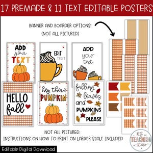 Fall Bulletin Board Posters | Fall Classroom Decor | September ...