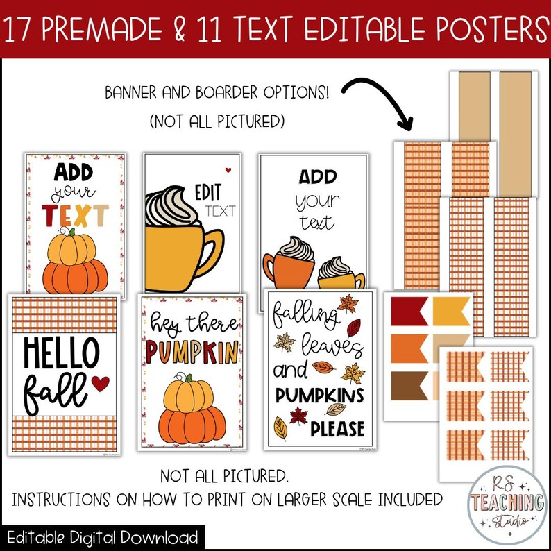 Fall Bulletin Board Posters Fall Classroom Decor September Classroom ...