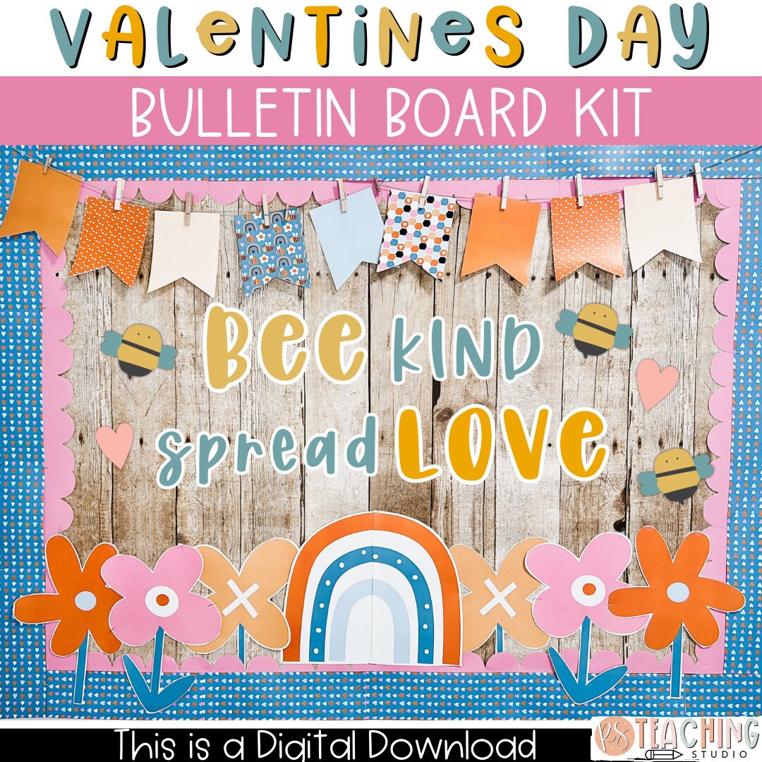 Valentine's Day Bulletin Board or Classroom Door Decor, Kindness Theme ...