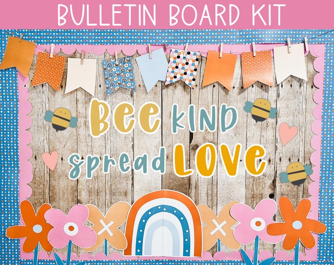 February Kindness Bulletin Board Kit, A-Z Kindness Hearts Door Decor ...