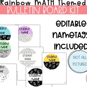 Math Bulletin Board Kit: Rainbow Classroom Door Decor (digital Download ...