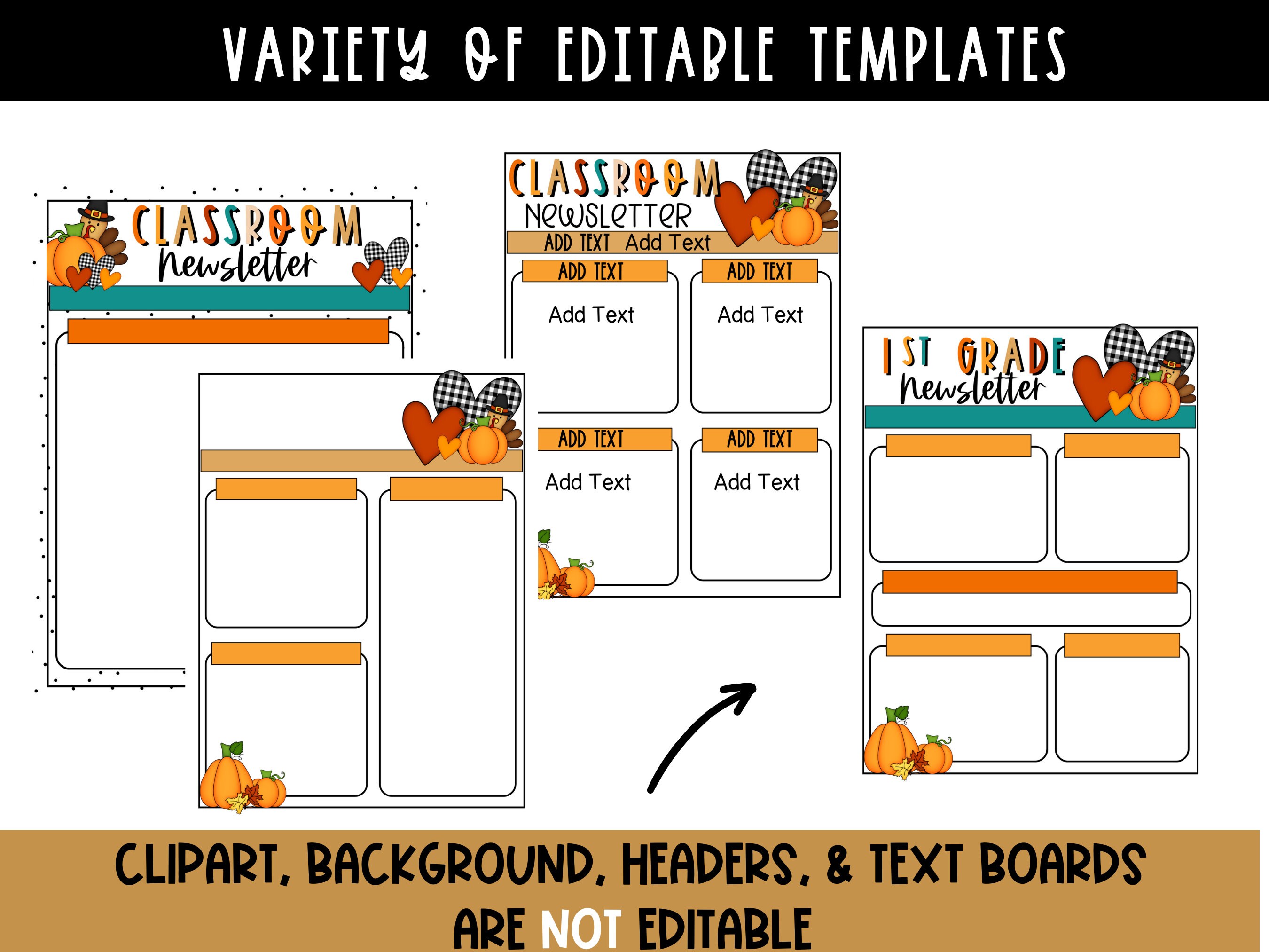 Thanksgiving Newsletter Templates, November Classroom Newsletter ...