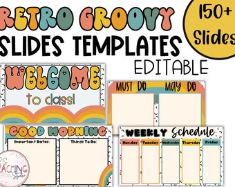 Retro Groovy Powerpoint and Google Slides™ Templates for Teachers - Etsy