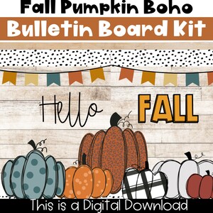 Fall Halloween Pumpkin Bulletin Board or Classroom Door Decor, Autumn ...
