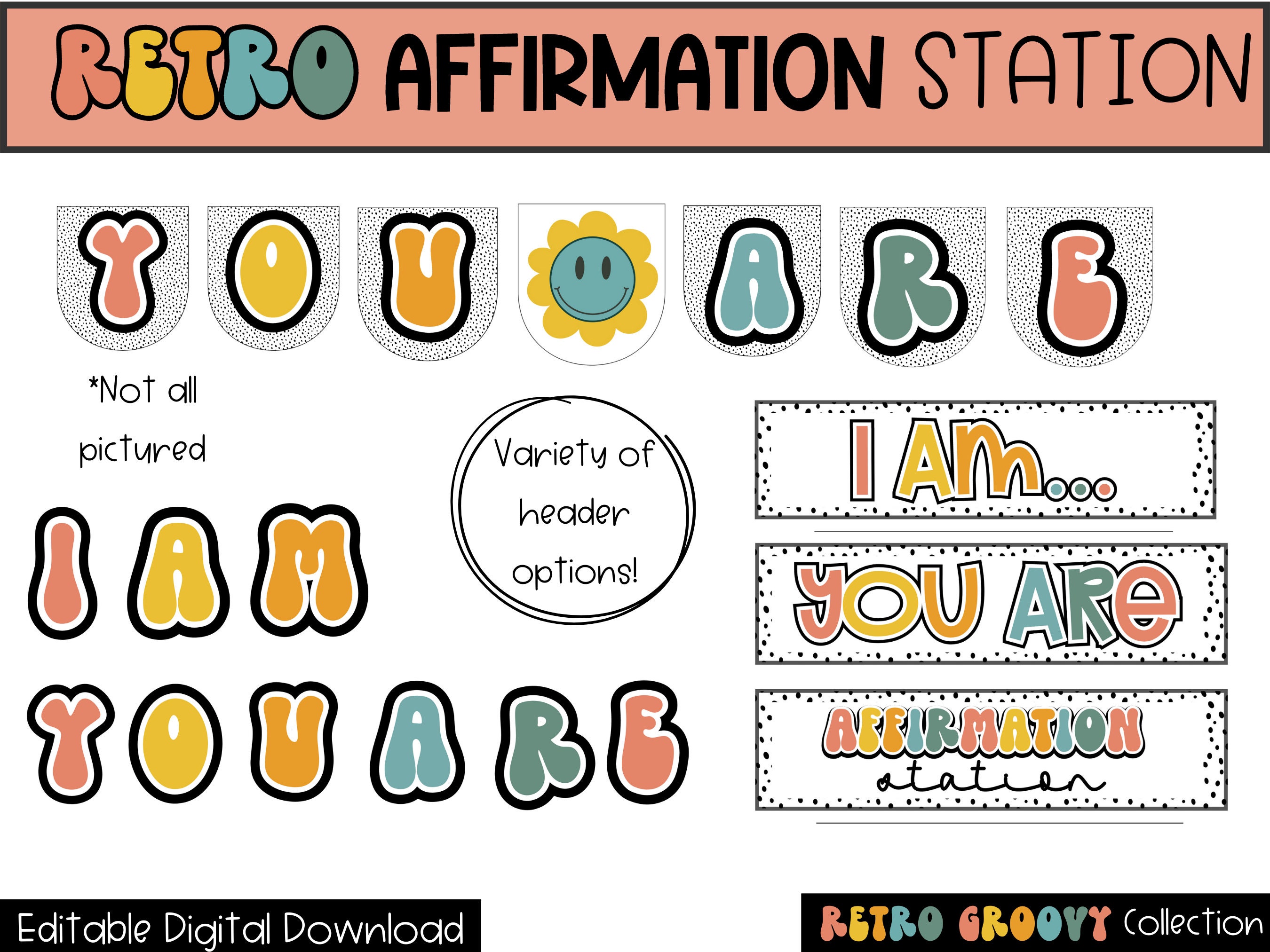 Retro Affirmation Station Retro Positive Affirmations for - Etsy