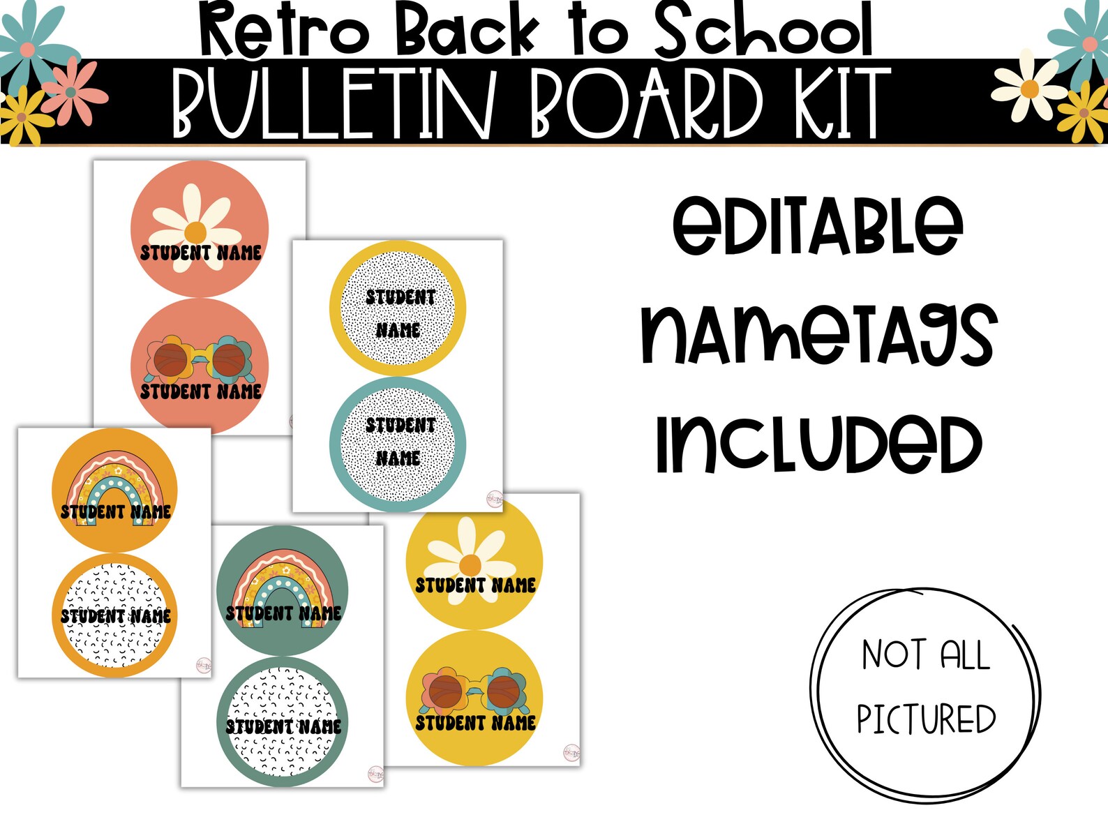 Retro Back to School and End of Year Bulletin Board Kit, Retro Vibes ...